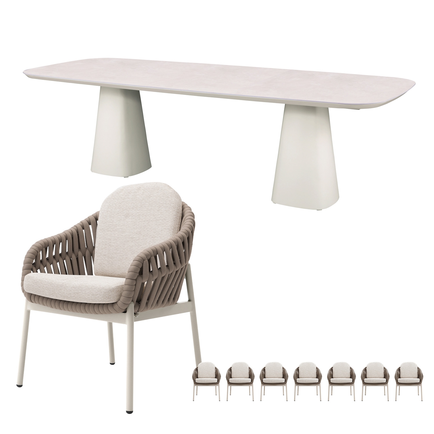 Doha dining set voor 8 personen - Royal Seasons